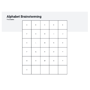 Idea spark: Alphabet brainstorming