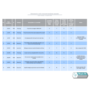 Assumption and constraint analysis example
