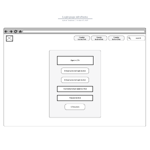 Login page wireframe