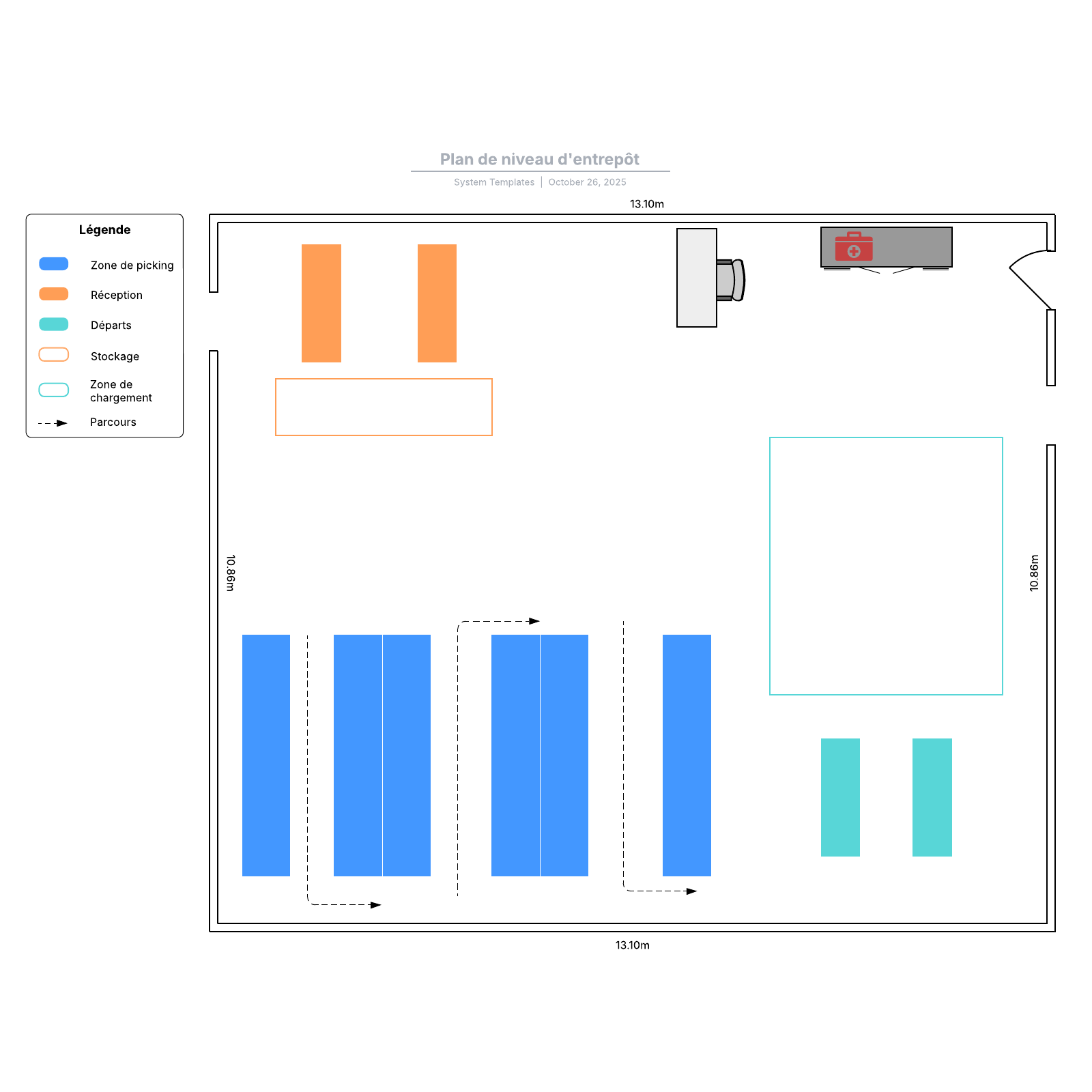 Exemple de plan d'entrepôt logistique