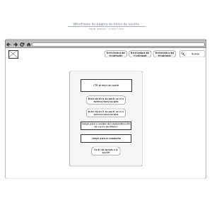 Wireframe de página de inicio de sesión