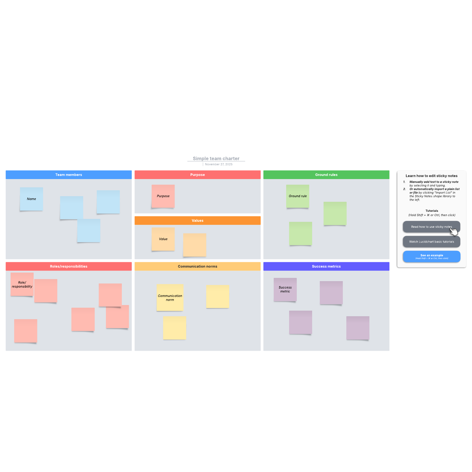Team charter | Lucidchart