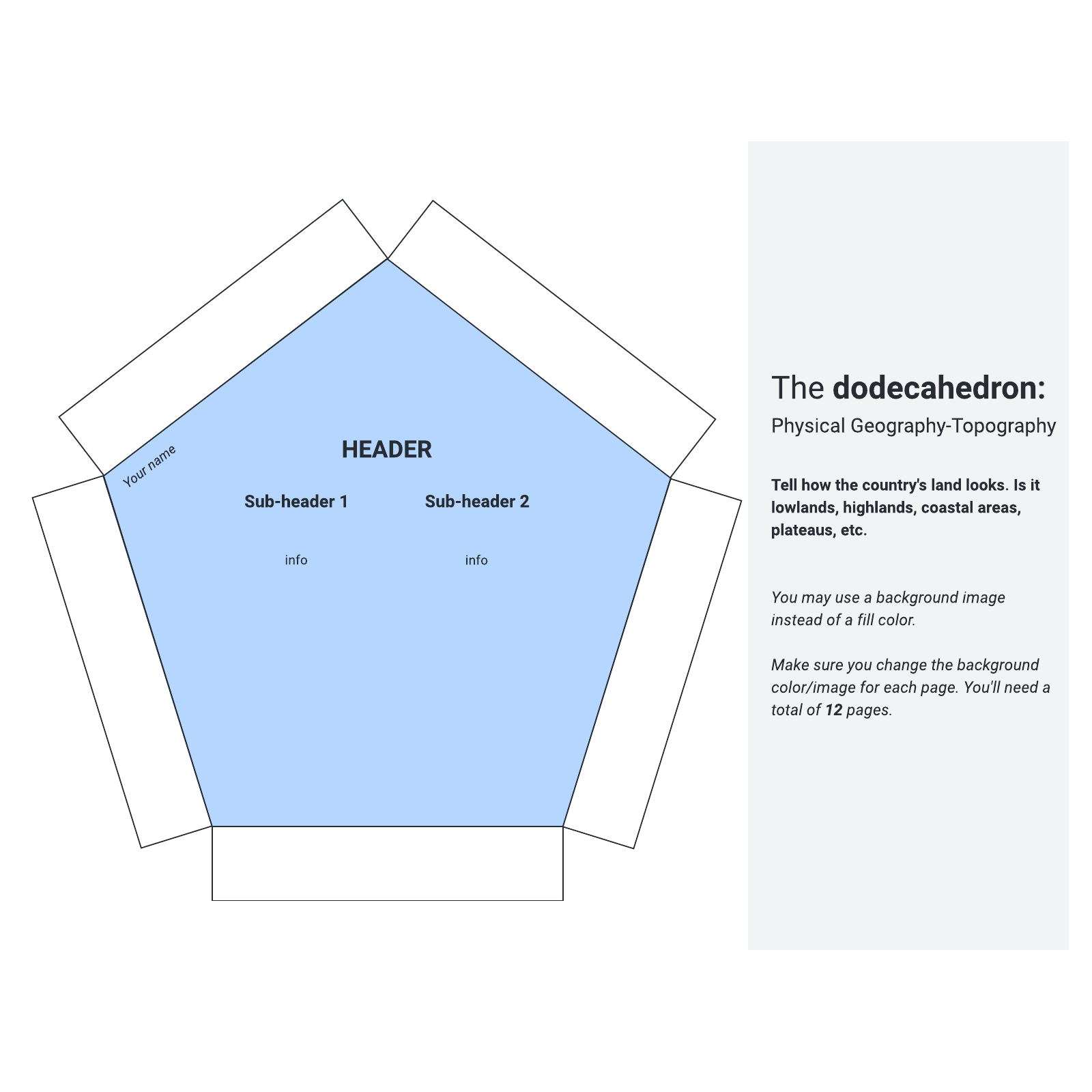 Dodecahedron template | Lucidedu