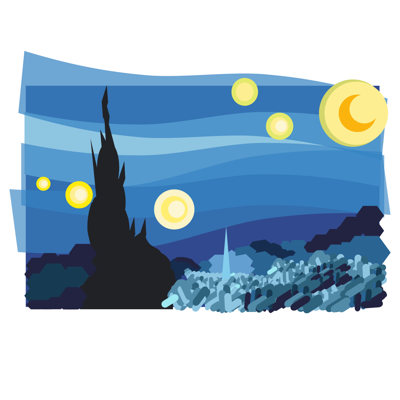 Van Gogh Starry Night Clipart