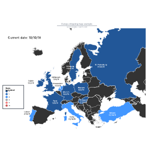 Europe shipping map example